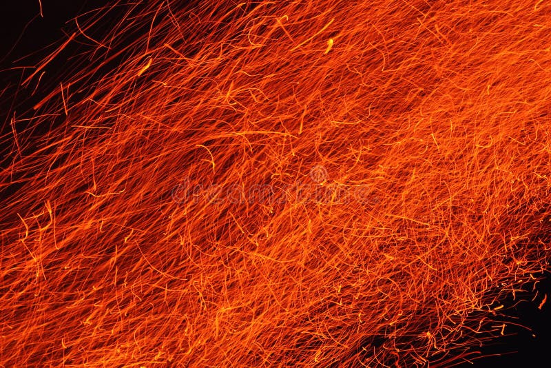 Fire sparks in the night stock image. Image of natural - 142860791