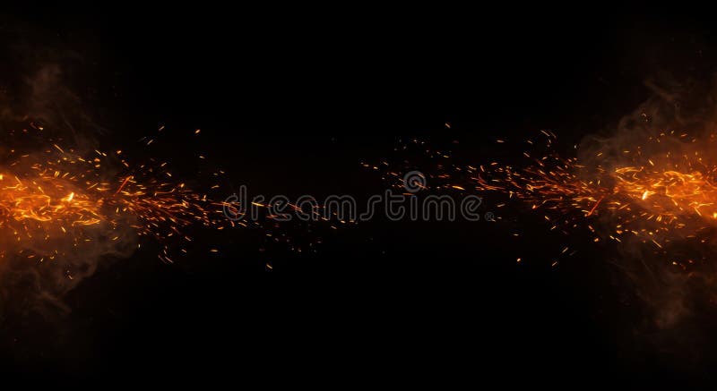 Fire Sparks Overlay in Landscape Format, Radiating from the Edges Stock ...