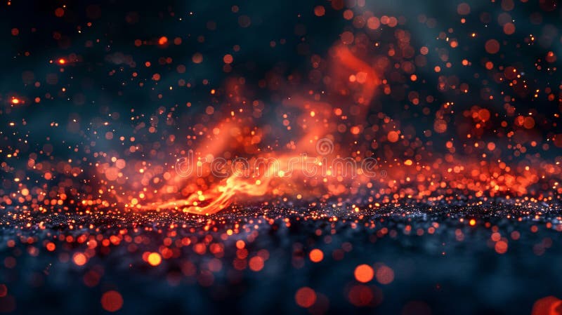 A Fire with Sparks and Smoke Stock Photo - Image of sparkle, night ...