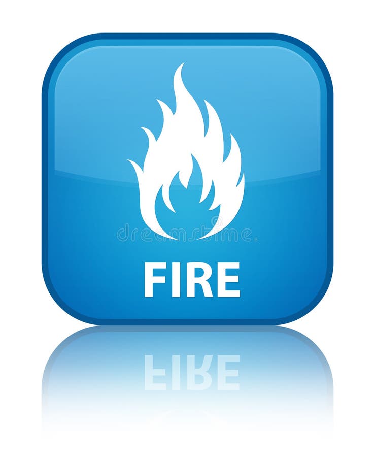 Fire Special Cyan Blue Square Button Stock Illustration - Illustration ...