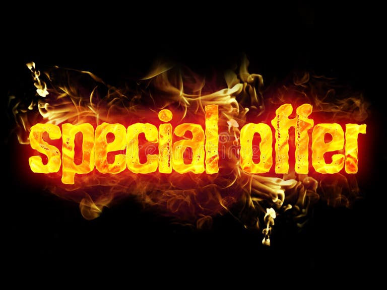 Fire Text Special Offer stock illustration. Illustration of poster ...