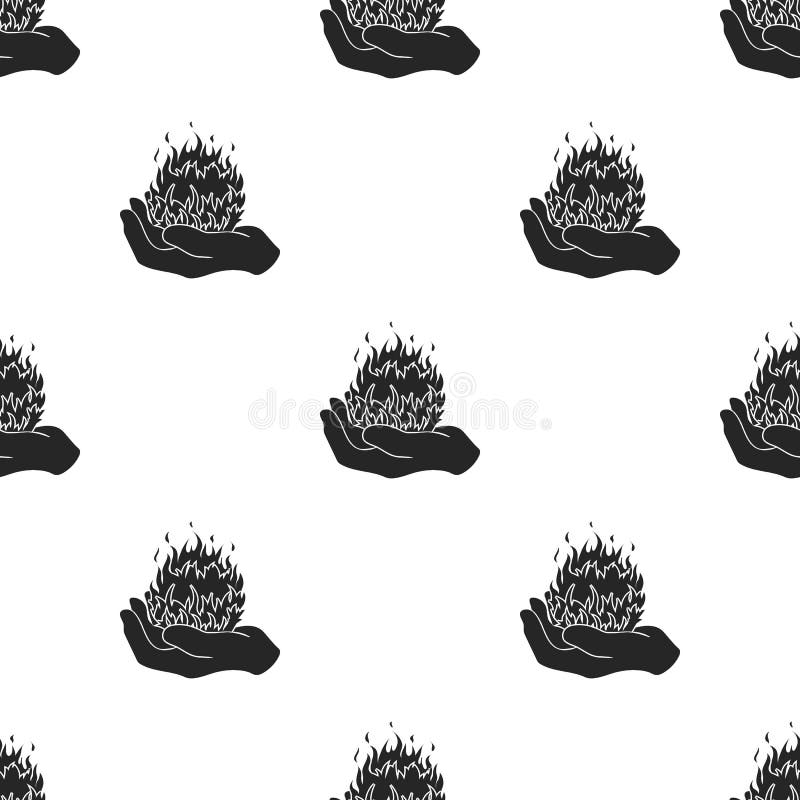 Fire Spell Icon in Black Style on White Background. Black and White ...