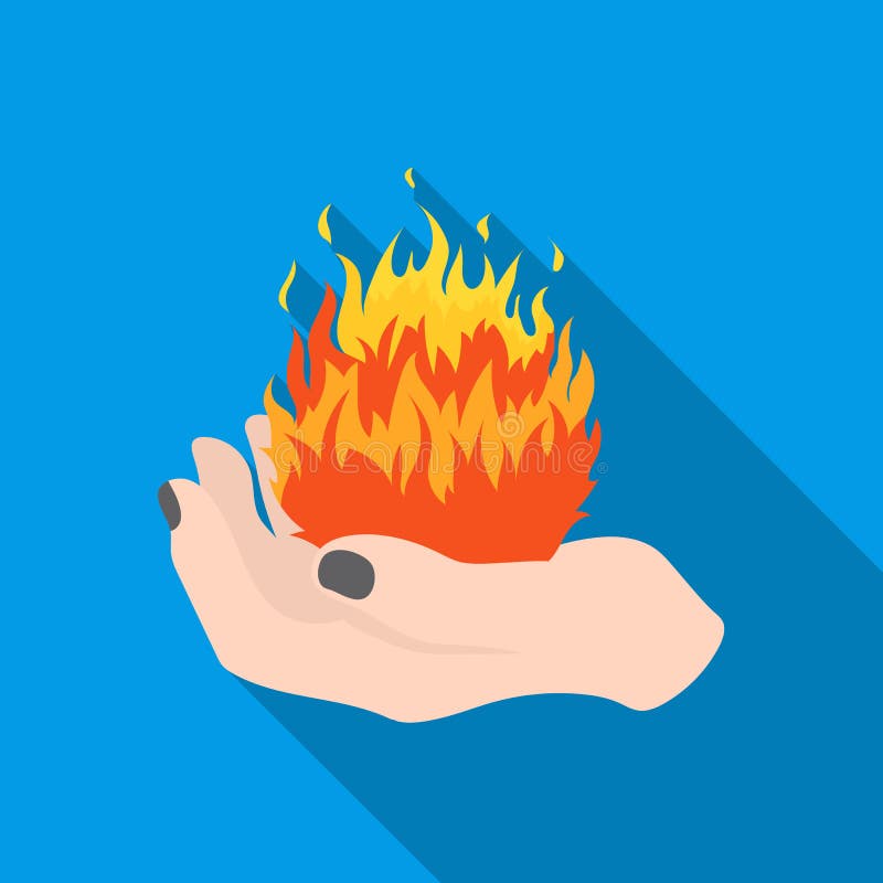 Fire Spell Icon in Cartoon Style Isolated on White Background. Black ...