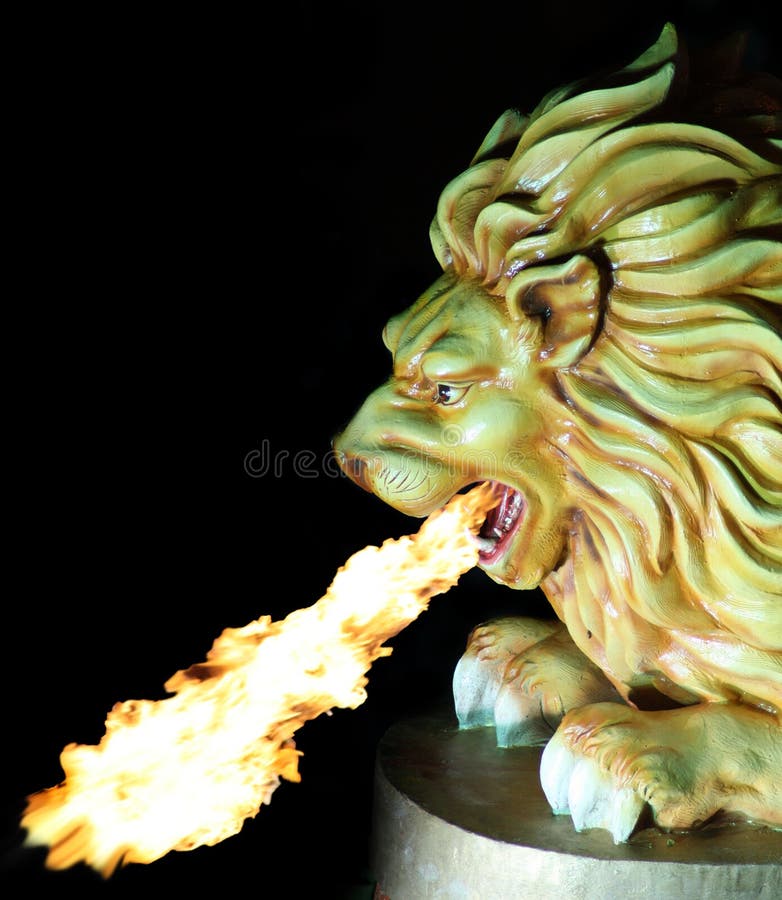 Fire Spitting Lion stock photo. Image of spit, fiction - 21626270