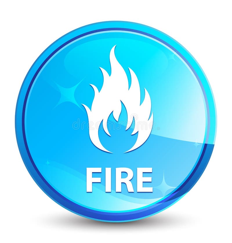 Fire Splash Natural Blue Round Button Stock Illustration - Illustration ...
