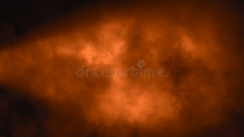 Fire Spotlight with Smoke Mist Effect on Isolated Black Background ...