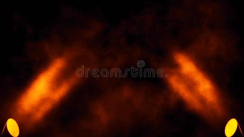 Fire Spotlight with Smoke Mist Effect on Isolated Black Background ...