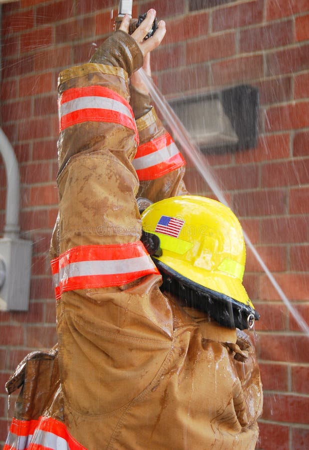 Fire Sprinkler stock photo. Image of turnouts, hero, stream - 23516304