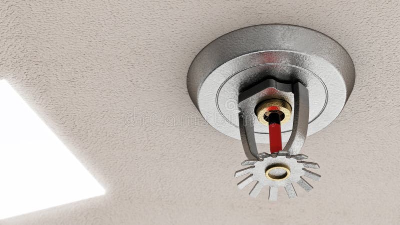 Fire Sprinkler on the Ceiling. 3D Illustration Stock Illustration ...