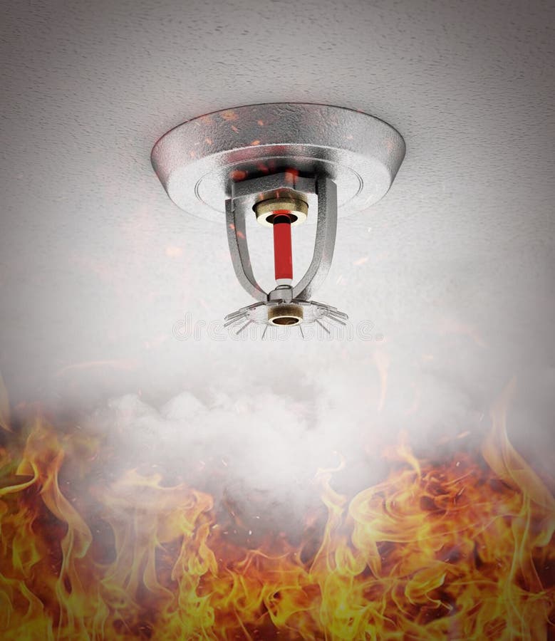 Fire Sprinkler on the Ceiling. 3D Illustration Stock Illustration ...