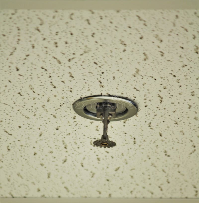 Closeup Image of Fire Sprinkler in Ceiling Stock Image - Image of ...