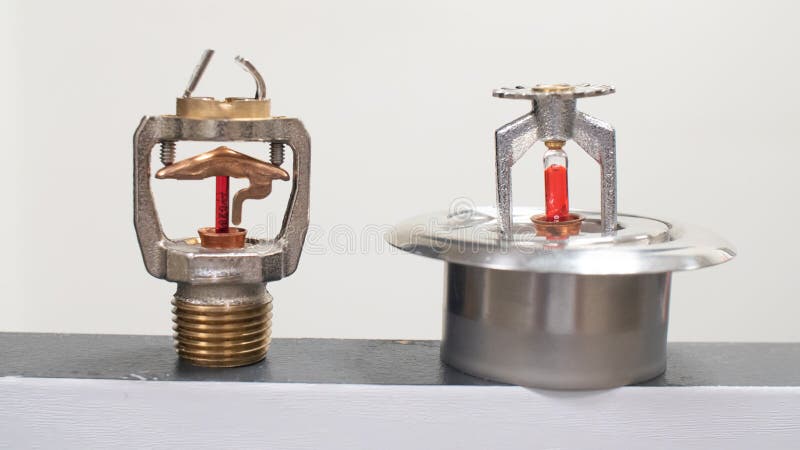 Fire Sprinkler Heads with Fusible Links and Frangible Bulbs Stock Image ... Fire Sprinkler Heads with Fusible Links and Frangible Bulbs Stock Image ...