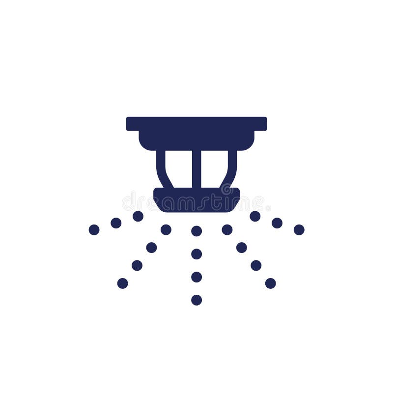 Fire Sprinkler Icon on White Stock Vector - Illustration of alarm ...