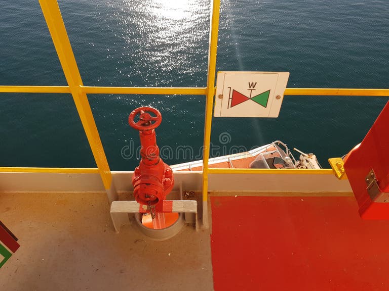 Fire Sprinkler Pipe on the Deck Stock Image - Image of bright ...