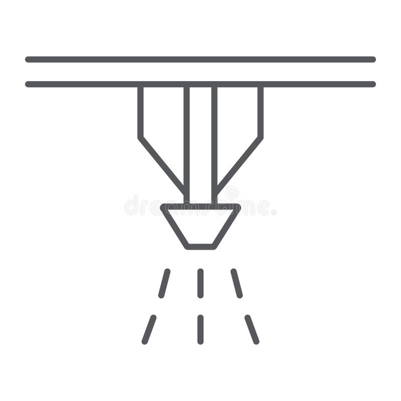 Fire Sprinkler System Thin Line Icon, Protection and Fire, Fire ...