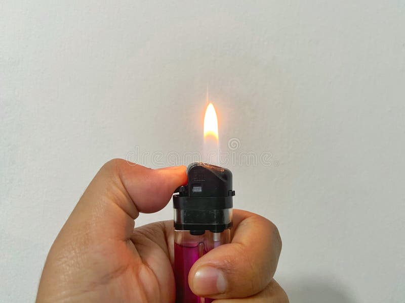 The Fire that Spurts after the Lighter is Lit Stock Image - Image of ...
