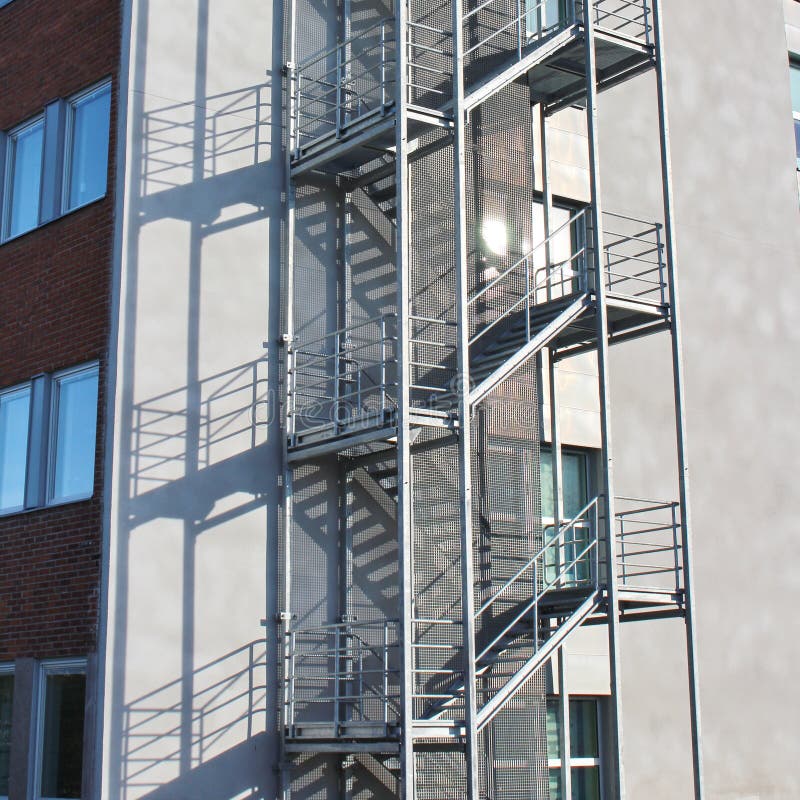 Fire stairs stock photo. Image of blue, window, railing - 88773206