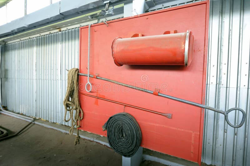 Fire Stand Set in a Production Hall of a Plant, Fire Equipment Stock ...