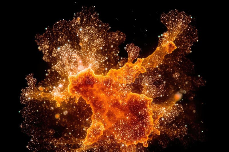 A fire and stars in space stock illustration. Illustration of shine ...