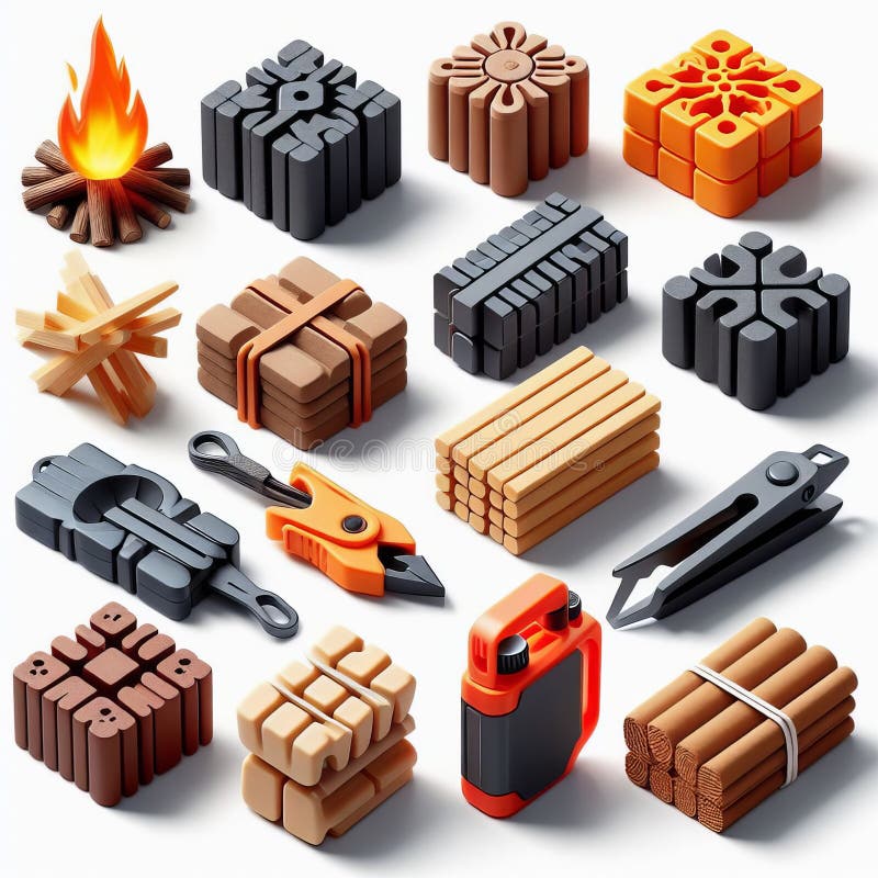 Fire Starters Compact Blocks or Sticks Designed To Easily Ignit Stock ...