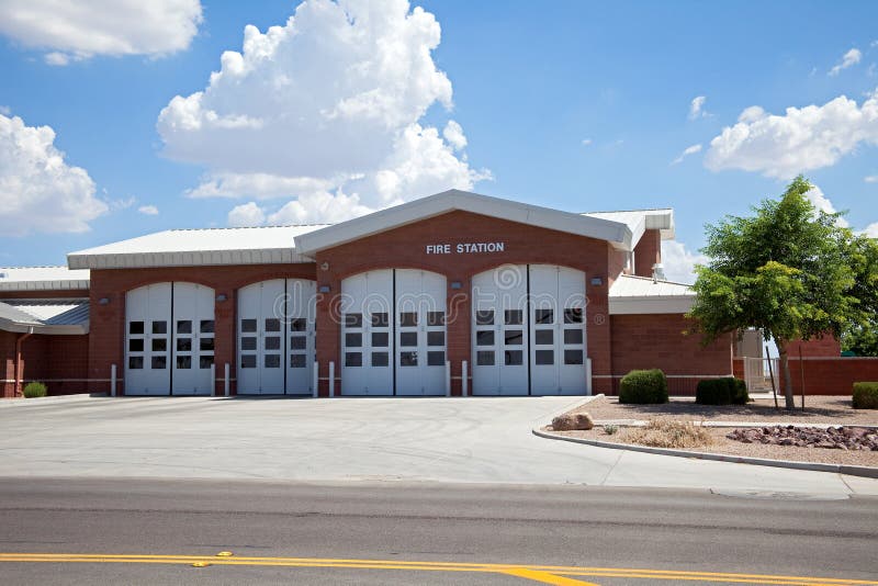 Two Red Fire Station Signs Round and Rectangle Stock Image - Image of ...