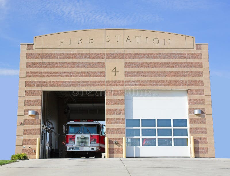 Red Fire Station Door, Textured Background Stock Photo - Image of ...