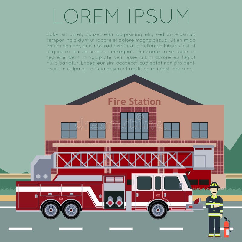 Fire Station Banner5 stock vector. Illustration of blue - 71175394