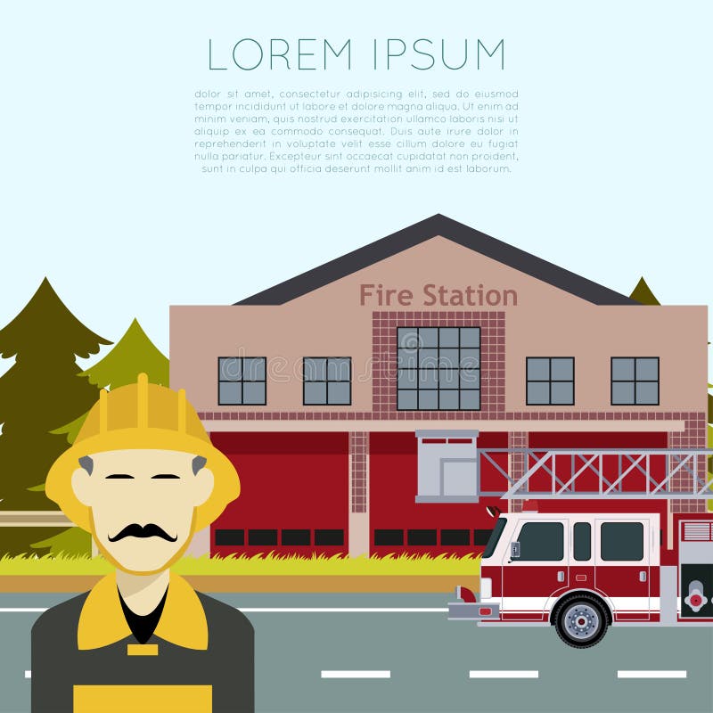 Fire Station Banner3 stock vector. Illustration of rescue - 71175505