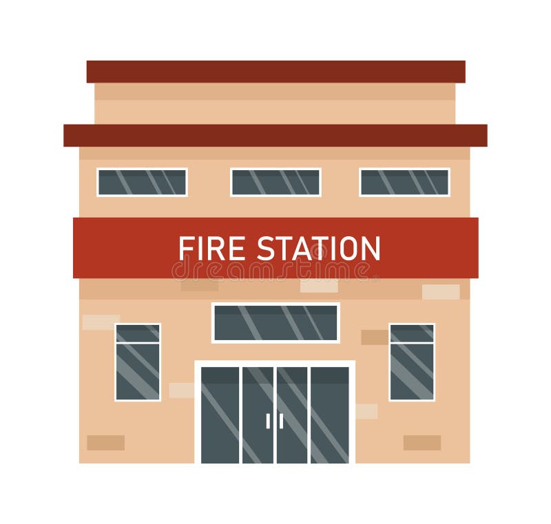 Fire Station Building stock vector. Illustration of architecture ...