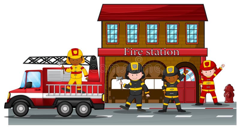 Fire station stock vector. Illustration of fireman, safety - 54330831