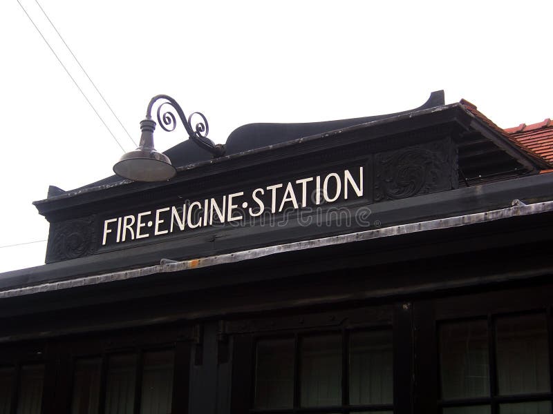 Fire station front 2 stock photo. Image of fighter, sign - 465150