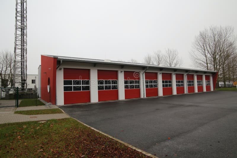 Fire Station Garage Row stock image. Image of gray, department - 51309567
