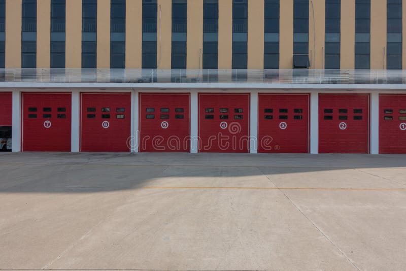 Fire station gates stock image. Image of colored, orchard - 187469857