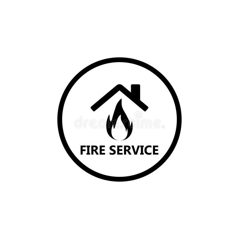Fire Station Icon, FIRE DEPARTMENT ICON, Fire Services Icon in Circle ...