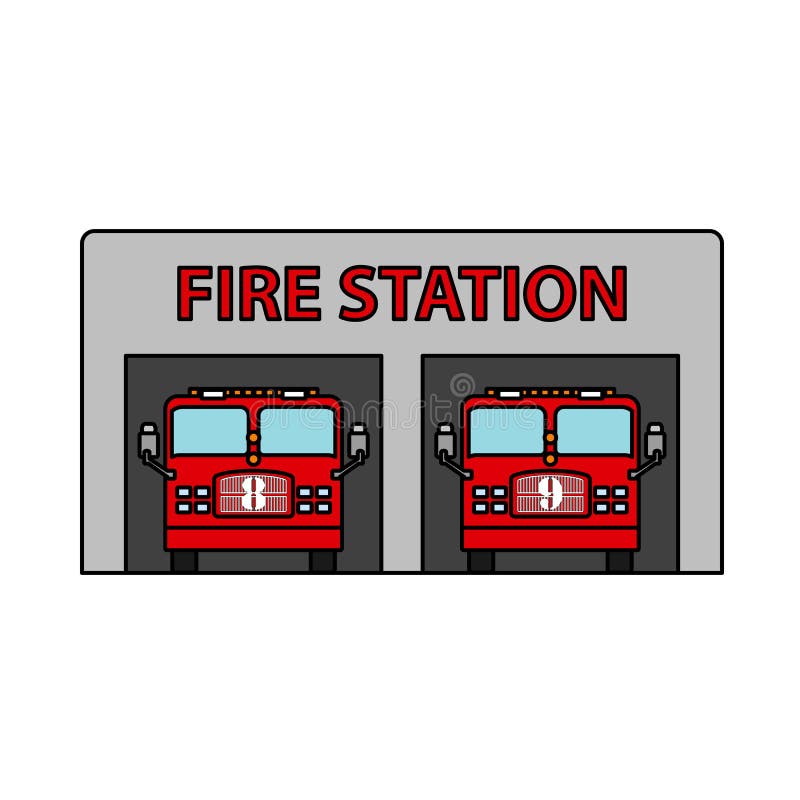 Fire Station Icon stock vector. Illustration of cartoon - 200002124