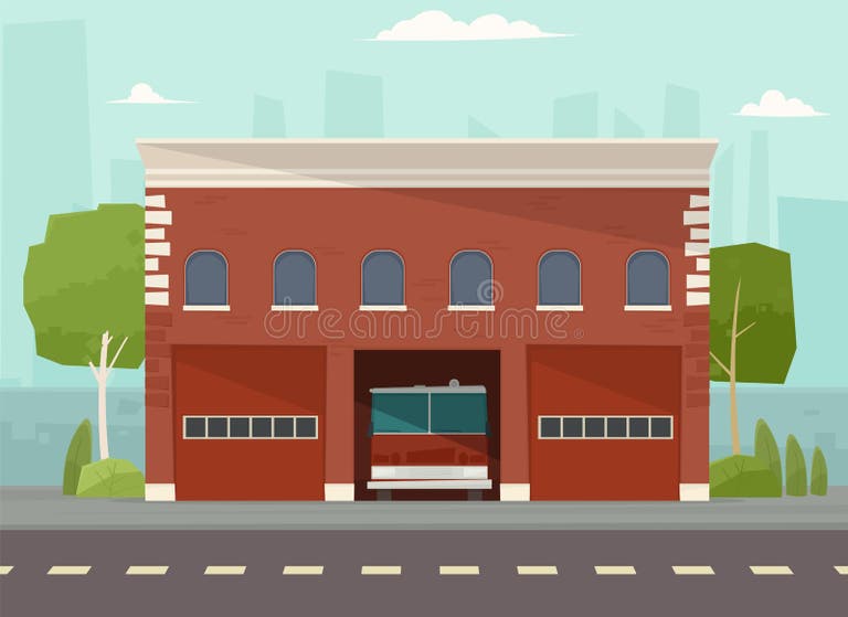 Fire Station Facade Stock Illustrations – 300 Fire Station Facade Stock ...