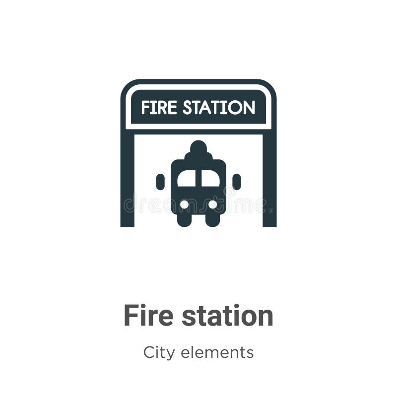 Fire Station Vector Icon on White Background. Flat Vector Fire Station ...
