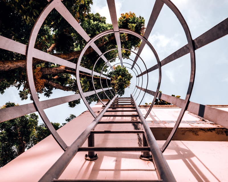 Fire Steps with Looking Up Perspective Stock Image - Image of building ...