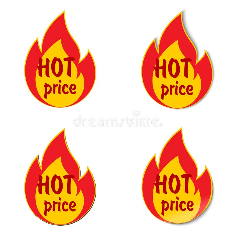 Fire sticker stock vector. Illustration of promotion - 208990663