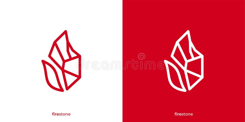 Simple Fire Stone Logo. Abstract Stone and Fire Graphic Icons Stock ...