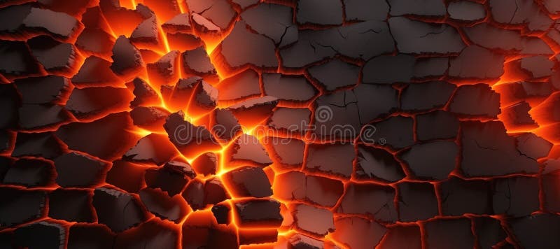 Fire Stone Wall Hole Crust, Rock, Flame, Burn Stock Illustration ...