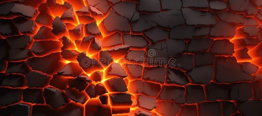 Fire Stone Wall Hole Crust, Rock, Flame, Burn Stock Illustration ...