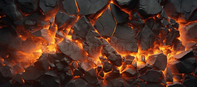 Fire Stone Wall Hole Crust, Rock, Flame, Burn Stock Illustration ...