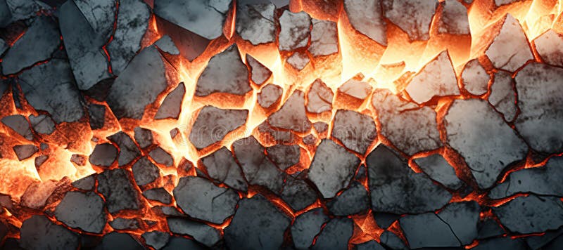 Fire Stone Wall Hole Crust, Rock, Flame, Burn Stock Illustration ...