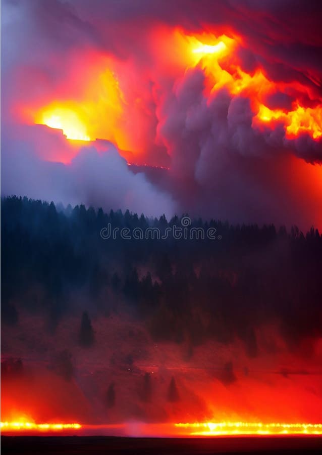 Fire Storm Clouds Attack the Field Background , Ai Generated Stock ...