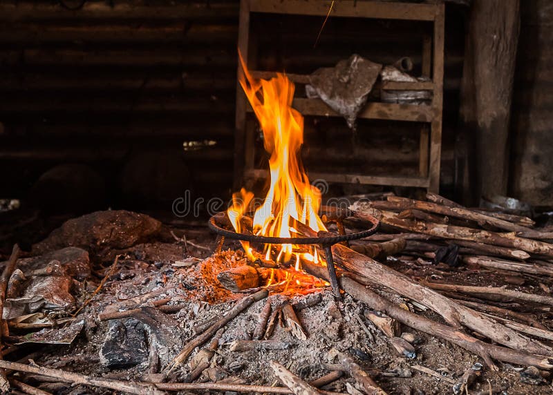 Fire in stove stock image. Image of iron, firewood, steel - 113379809