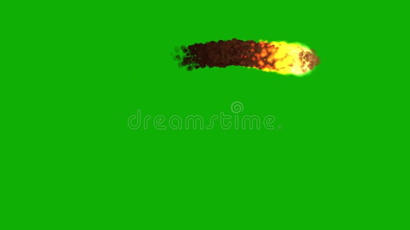 Fire Stream with Trajectory Path on Green Screen Background Stock Video ...