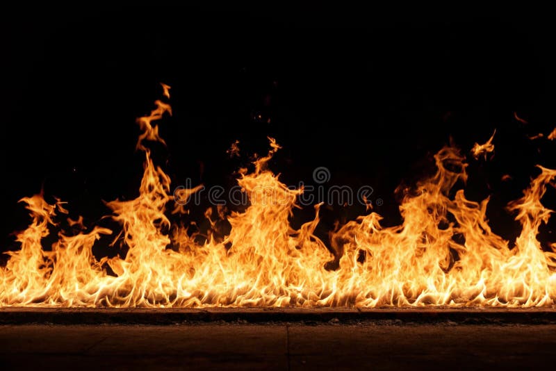 Fire Strip Isolated on Black Background Stock Illustration ...