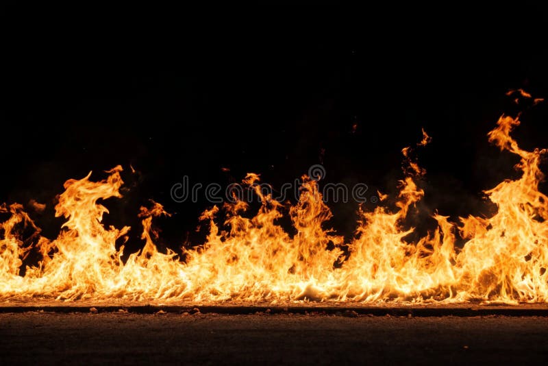 Fire Strip Isolated on Black Background Stock Illustration ...