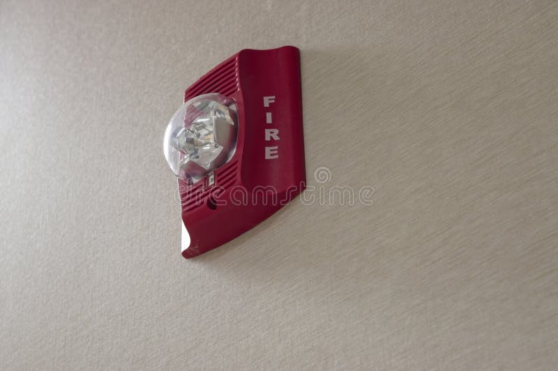 Fire strobe on a wall stock image. Image of perspective - 349648523